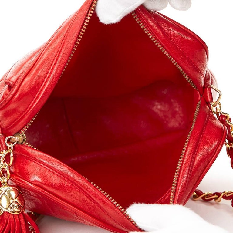 1990 Chanel Red Quilted Lambskin Vintage Camera Bag at 1stDibs | chanel ...