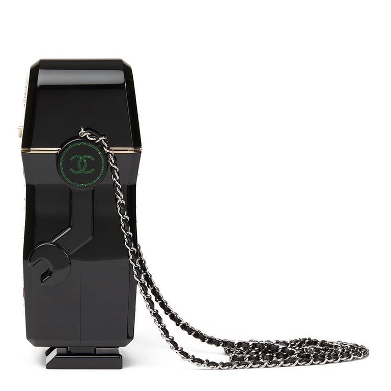 Chanel Black Glittered Plexiglass Robot Minaudiere at 1stDibs | chanel ...