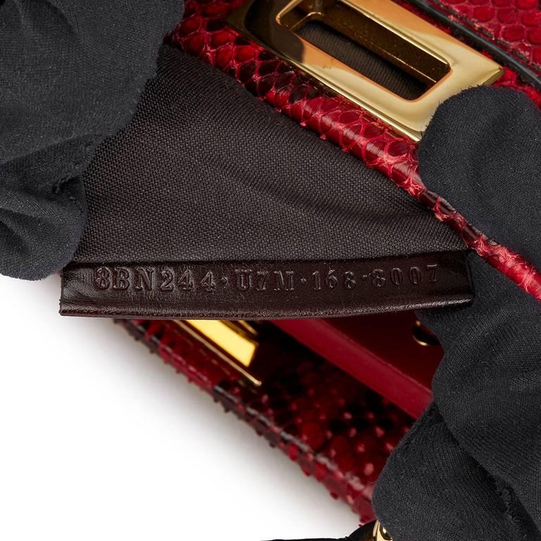 2017 Fendi Red Python Leather Mini Peekaboo at 1stDibs | fendi peekaboo ...