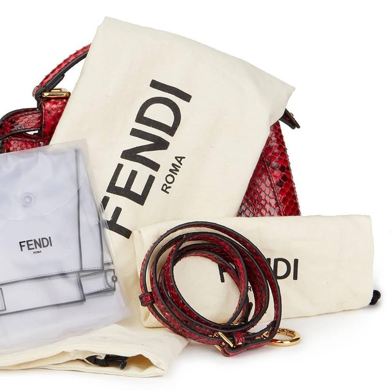 2017 Fendi Red Python Leather Mini Peekaboo at 1stDibs | fendi peekaboo ...