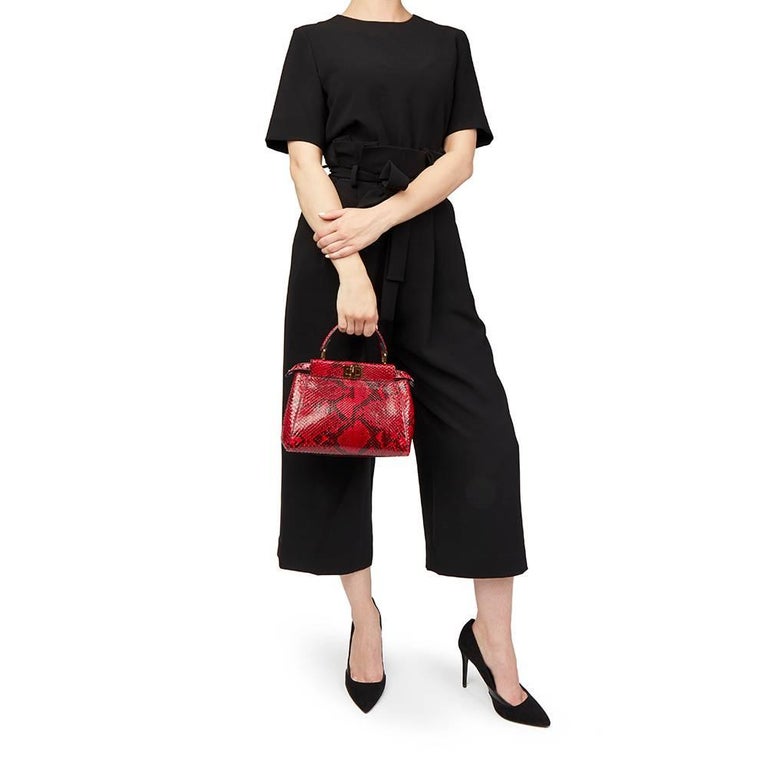2017 Fendi Red Python Leather Mini Peekaboo at 1stDibs | fendi peekaboo ...