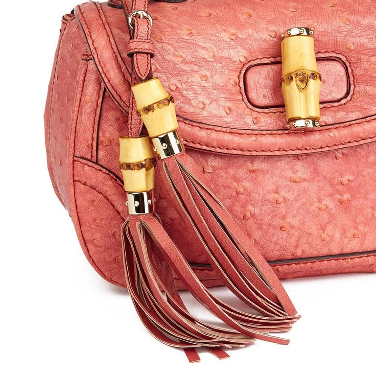2011 Gucci Ostrich Leather Bamboo Classic Top Handle Bag at 1stDibs ...