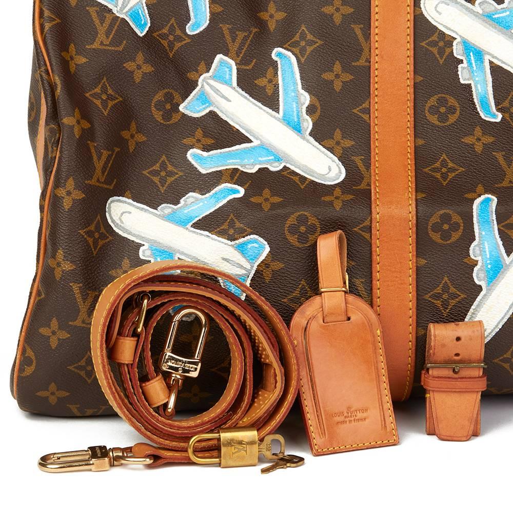 1987 Louis Vuitton Hand-Painted Paper Plane$ Keepall Bandouliere 55 at ...
