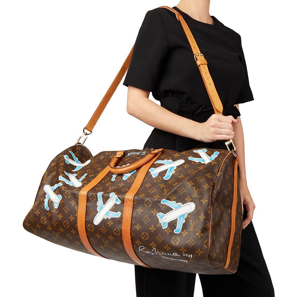 1987 Louis Vuitton Hand-Painted Paper Plane$ Keepall Bandouliere 55 at ...