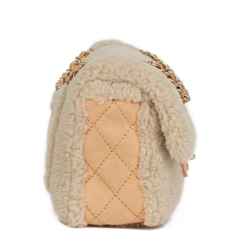 Chanel Light Beige Pearl Shearling and Lambskin Single Flap Bag, 2014 ...