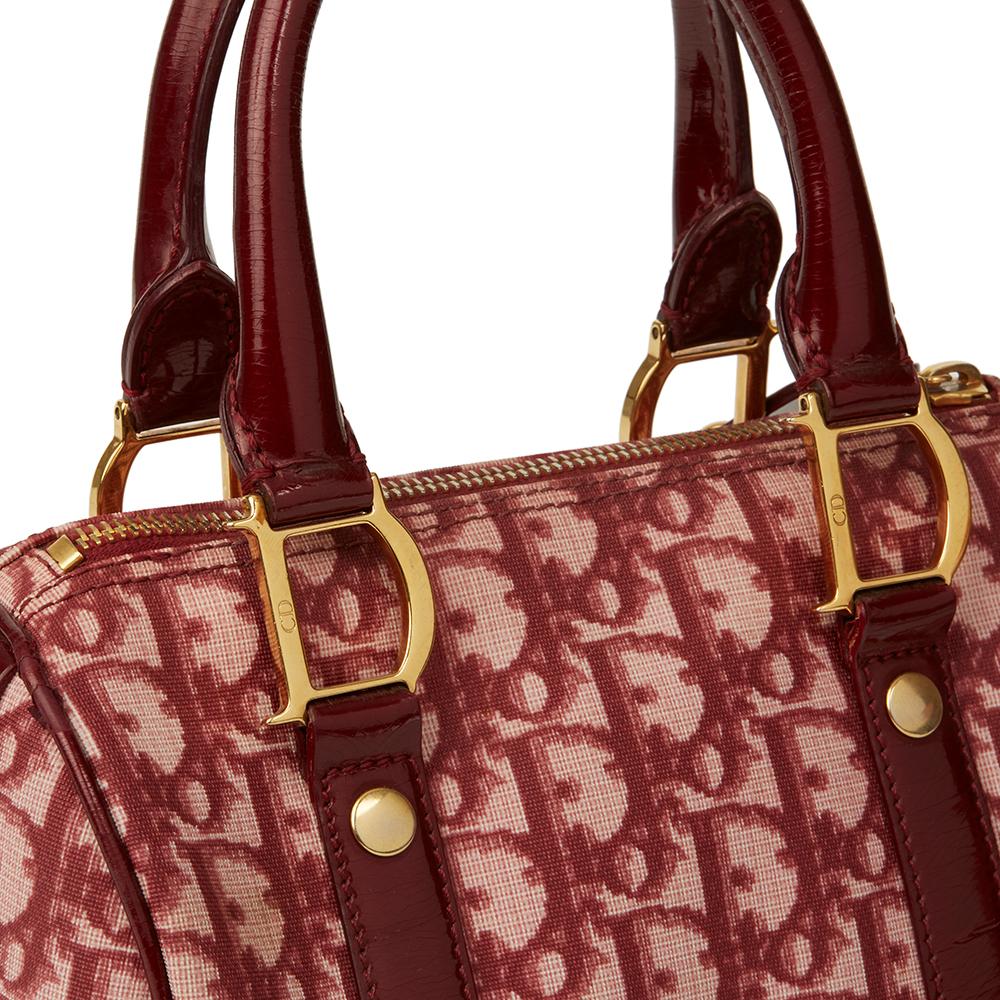 2001 Christian Dior Red Monogram Canvas Boston 20cm at 1stDibs