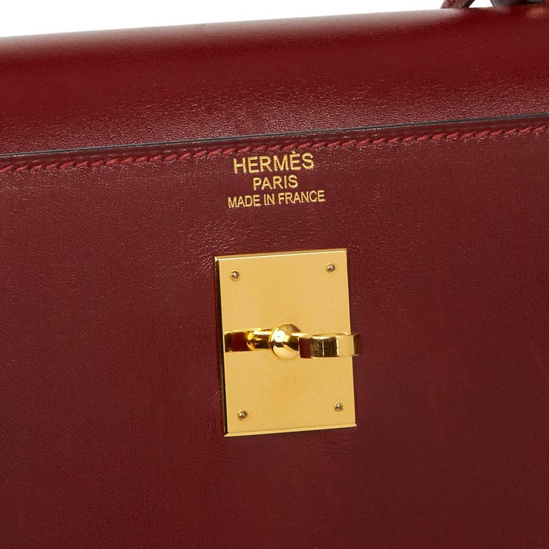 2013 Hermes Rouge H Box Calf Leather Kelly 35cm Sellier at 1stDibs