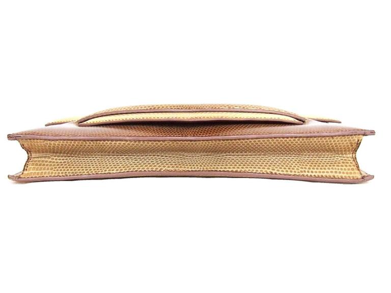 Hermes Faco Elan Clutch Purse Handbag Tri Color Lizard Skin + Mirror ...