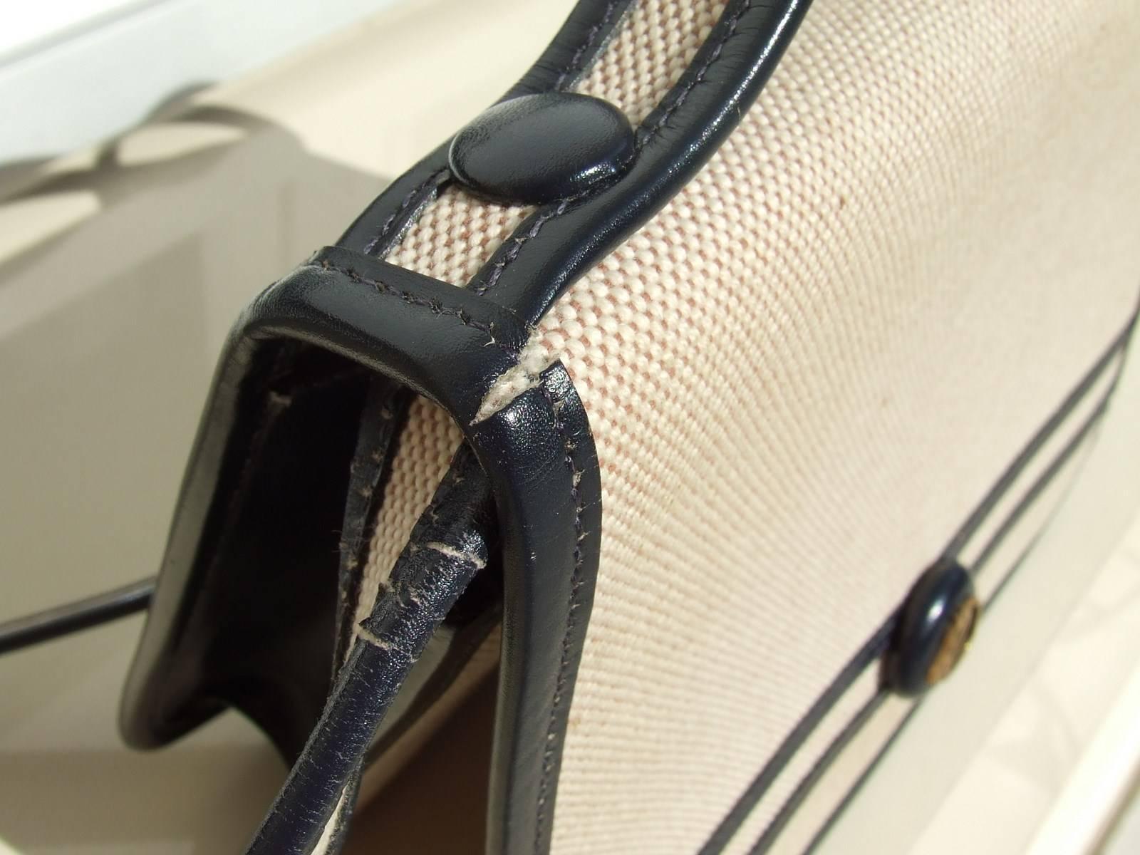 Hermès Vintage Bag 2 ways in Toile and Leather RARE For Sale at 1stDibs ...