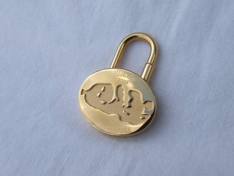 Hermès Golden Padlock Key Ring Key Holder 2003 Year of the Mediterranee ...