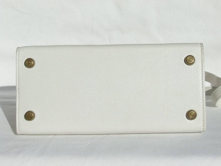 Hermès Vintage Mini Kelly Bag Sellier White Leather Gold Hdw 20 cm RARE ...
