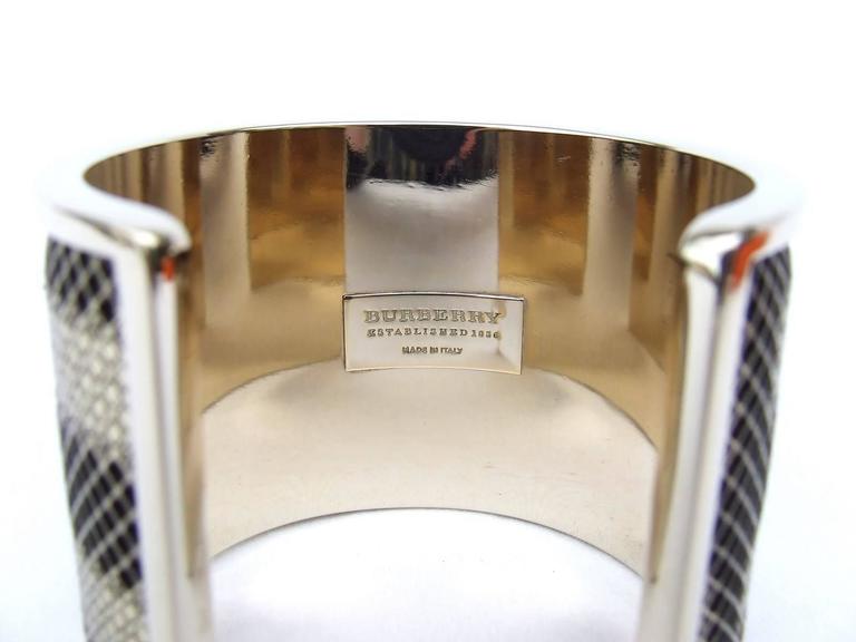 GORGEOUS Burberry Nova Check Cuff Bracelet Black Gold RARE For Sale at ...