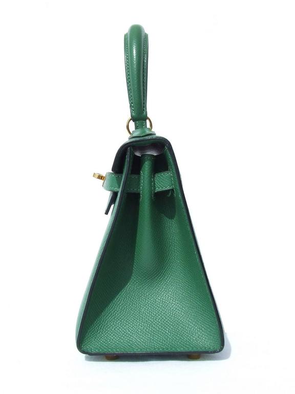 Rare Hermes Mini Kelly 20 cm Sellier Bag Green Courchevel Leather GHW ...