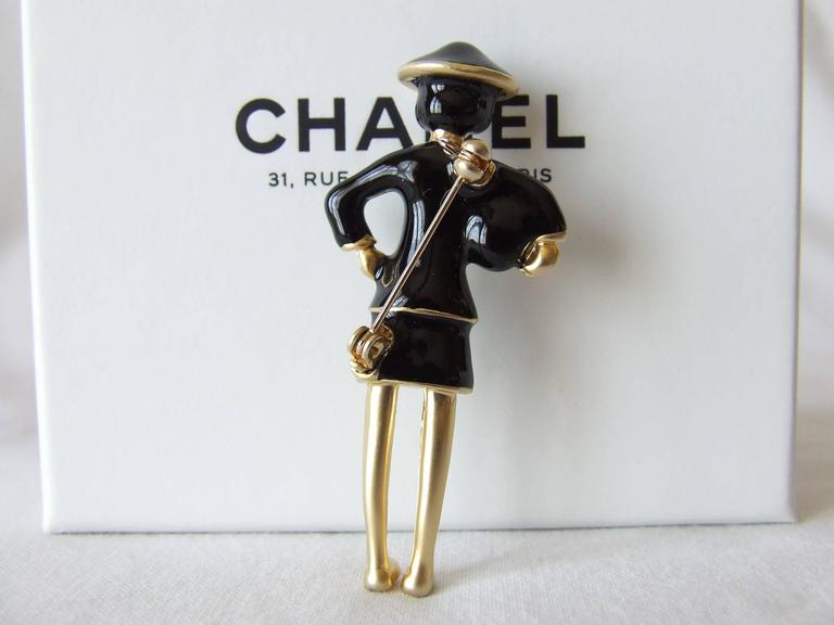 Rare CHANEL Pin Brooch Madame Coco Chanel with pearl In box at 1stDibs ...