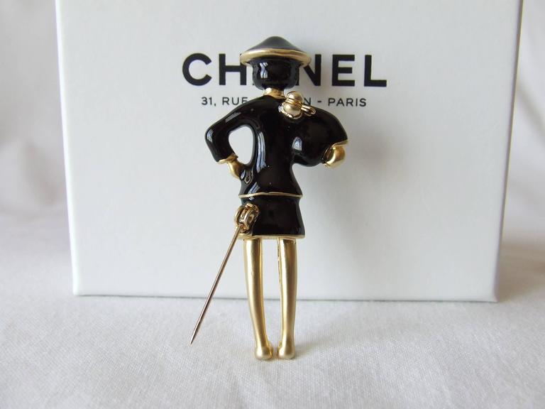 Rare CHANEL Pin Brooch Madame Coco Chanel with pearl In box at 1stDibs ...