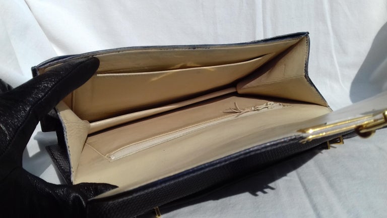 Hermès Vintage Padlock Purse Bag In Black Lizard Gold Hdw RARE at ...