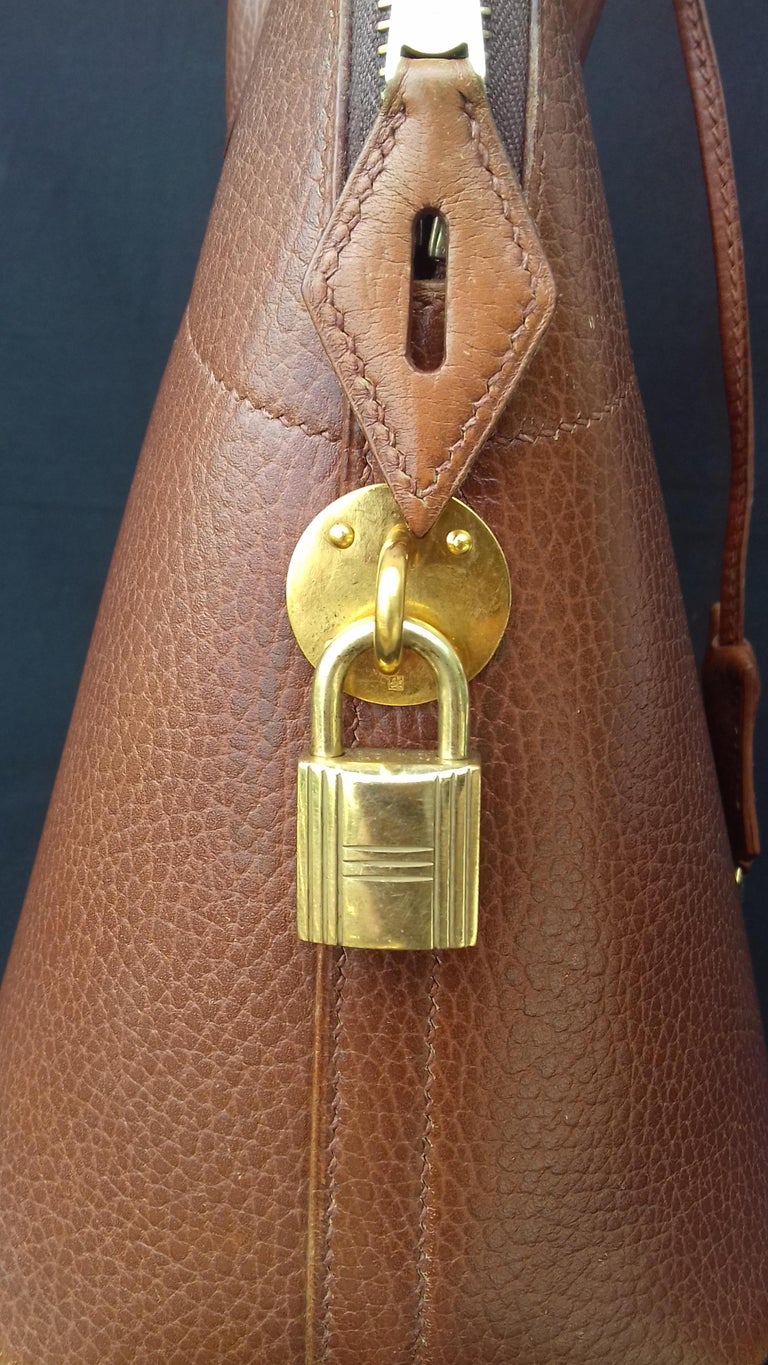 Hermès Vintage Bolide Bag 2 ways Brown Leather Golden Hdw 33 cm at 1stDibs