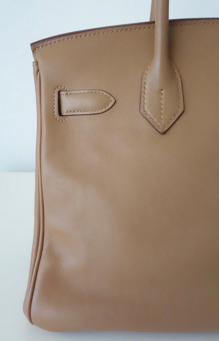 Hermès Swift Leather Biscuit Phw 30 cm Birkin Bag For Sale at 1stDibs