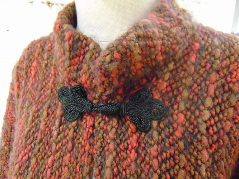 Wool multicoloured handmade cape For Sale at 1stDibs