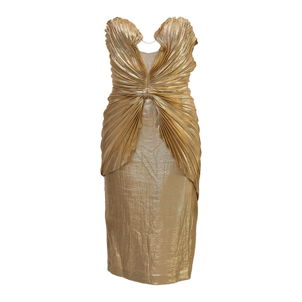 Thierry Mugler Vintage Haute Couture Gold Seashell Dress at 1stDibs ...