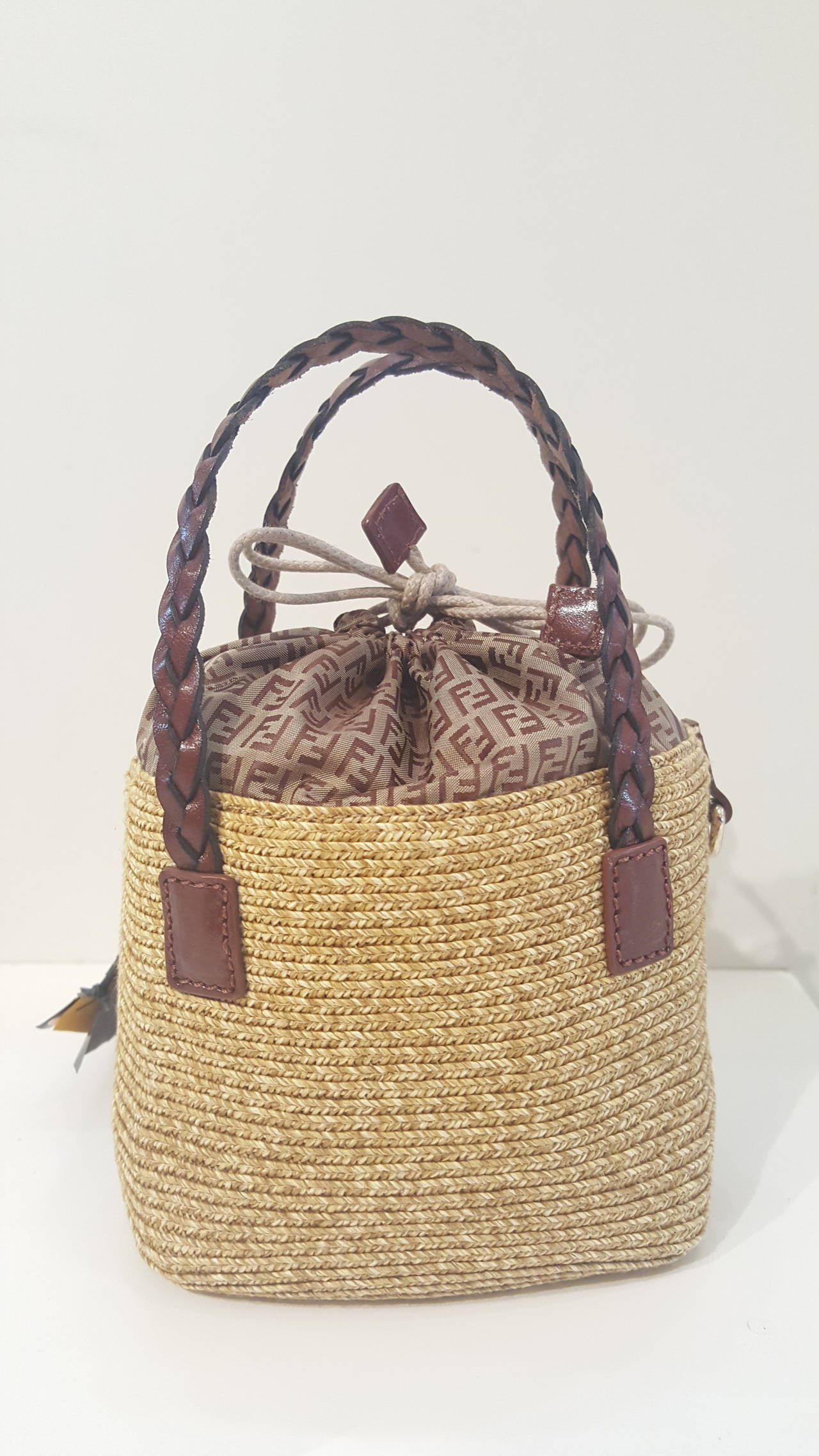 2000S Fendi straw small bag at 1stDibs
