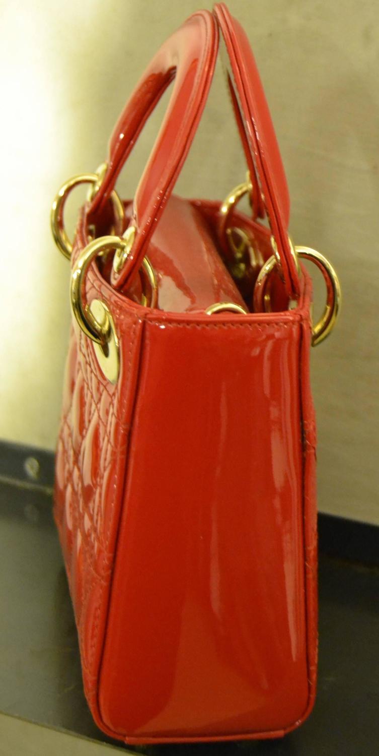 2000s Christian Dior mini lady Dior red bag at 1stdibs