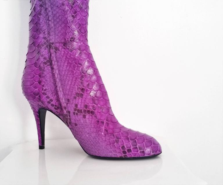1990s Sergio Rossi unworn purple python boots at 1stDibs