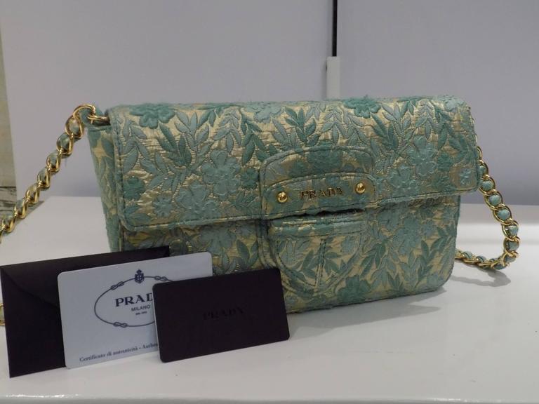 Prada Brocade Green Bag at 1stDibs | prada brocade bag, prada brocade ...