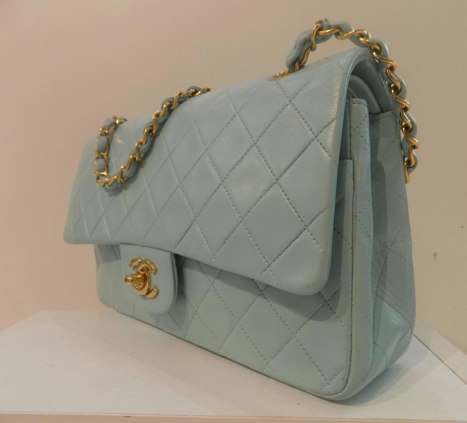 Chanel Light Blue 2.55 Leather Bag For Sale at 1stdibs