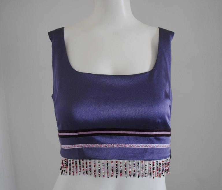 1990s Machattie Violet Beads Top at 1stDibs