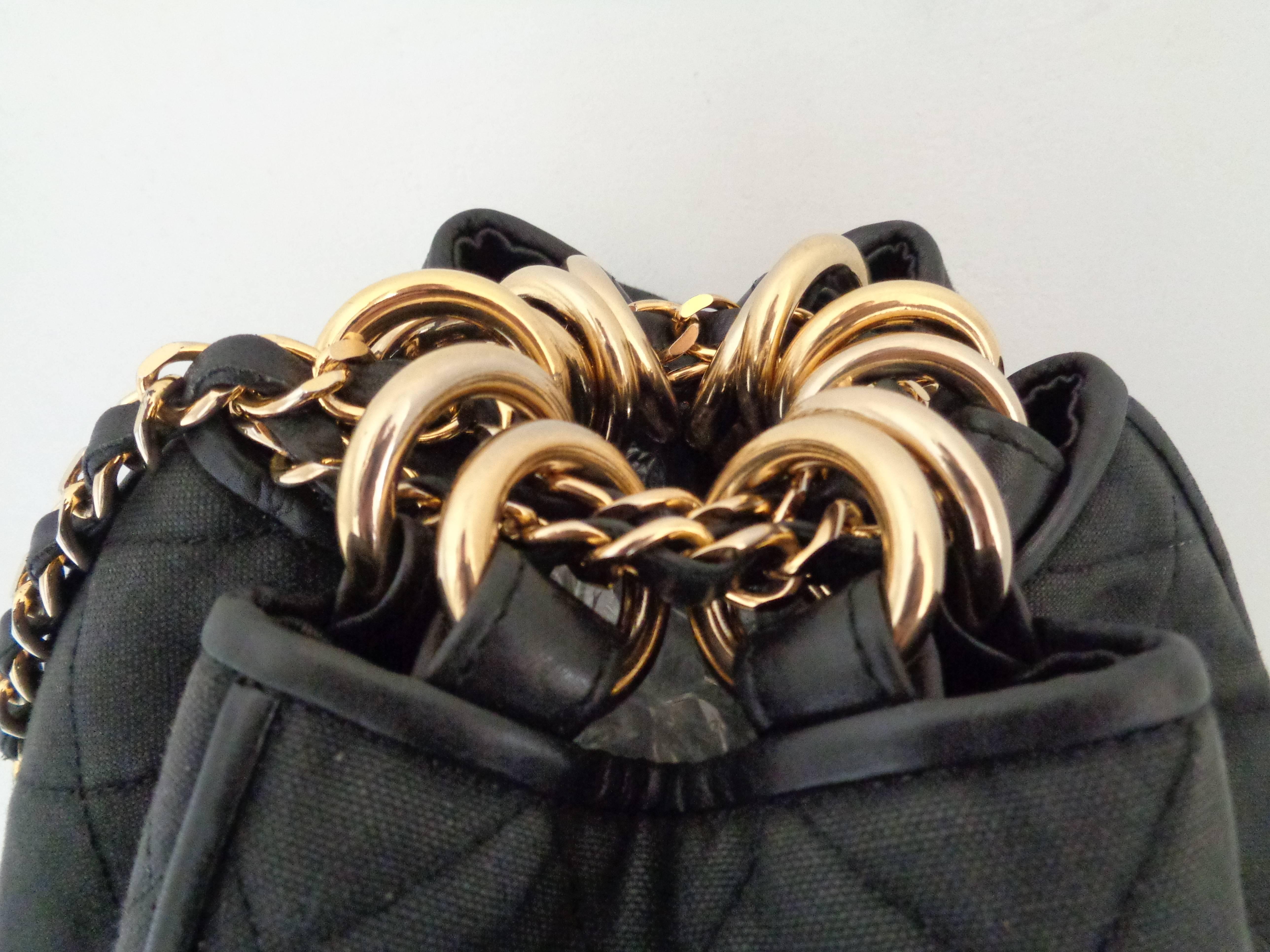 1989- 1991 Chanel Black Quilted Canvas Bucket Shoulder Bag at 1stDibs ...