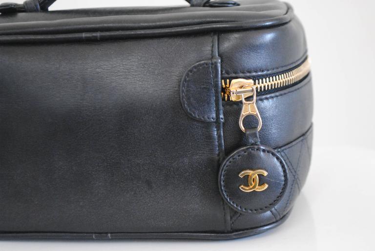 1994-1996 Chanel Black Leather Beauty Case at 1stDibs