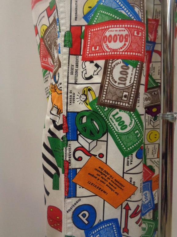 Rare Moschino Iconic Collection "Moschinopoly" Print trousers at 1stDibs