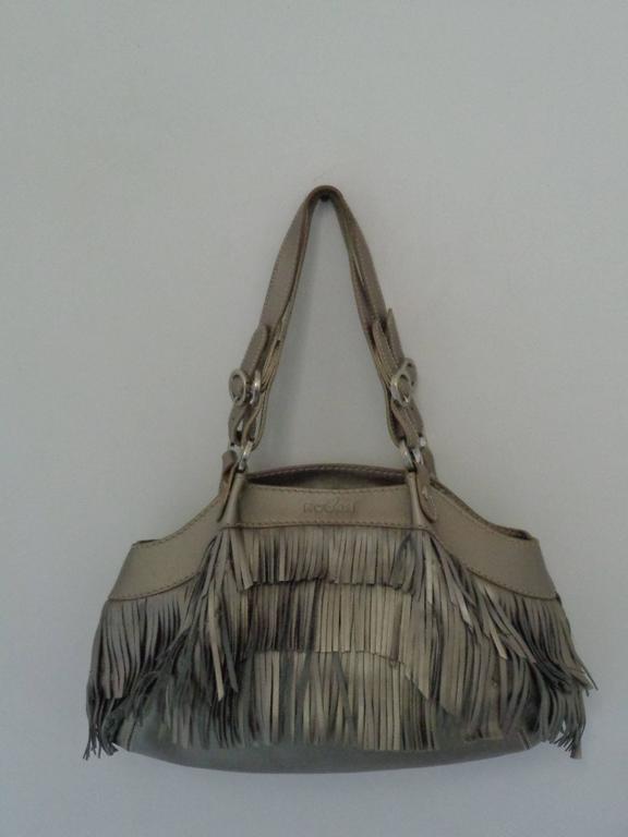 Hogan Metallic Silver Leather with Fringes Shoulder Bag at 1stDibs ...