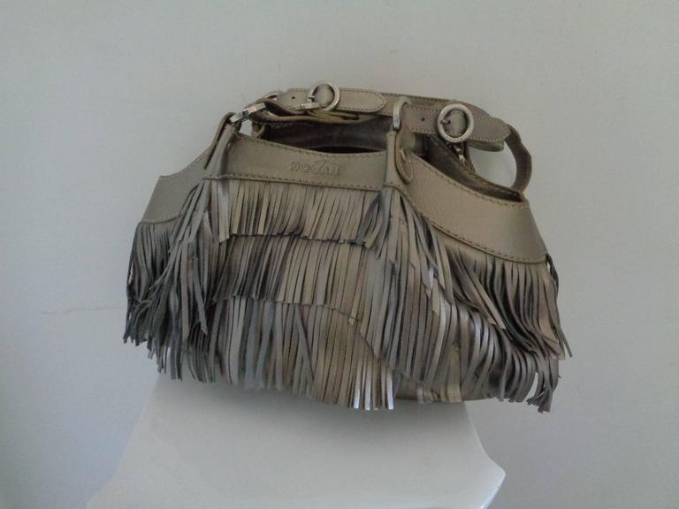 Hogan Metallic Silver Leather with Fringes Shoulder Bag at 1stDibs ...