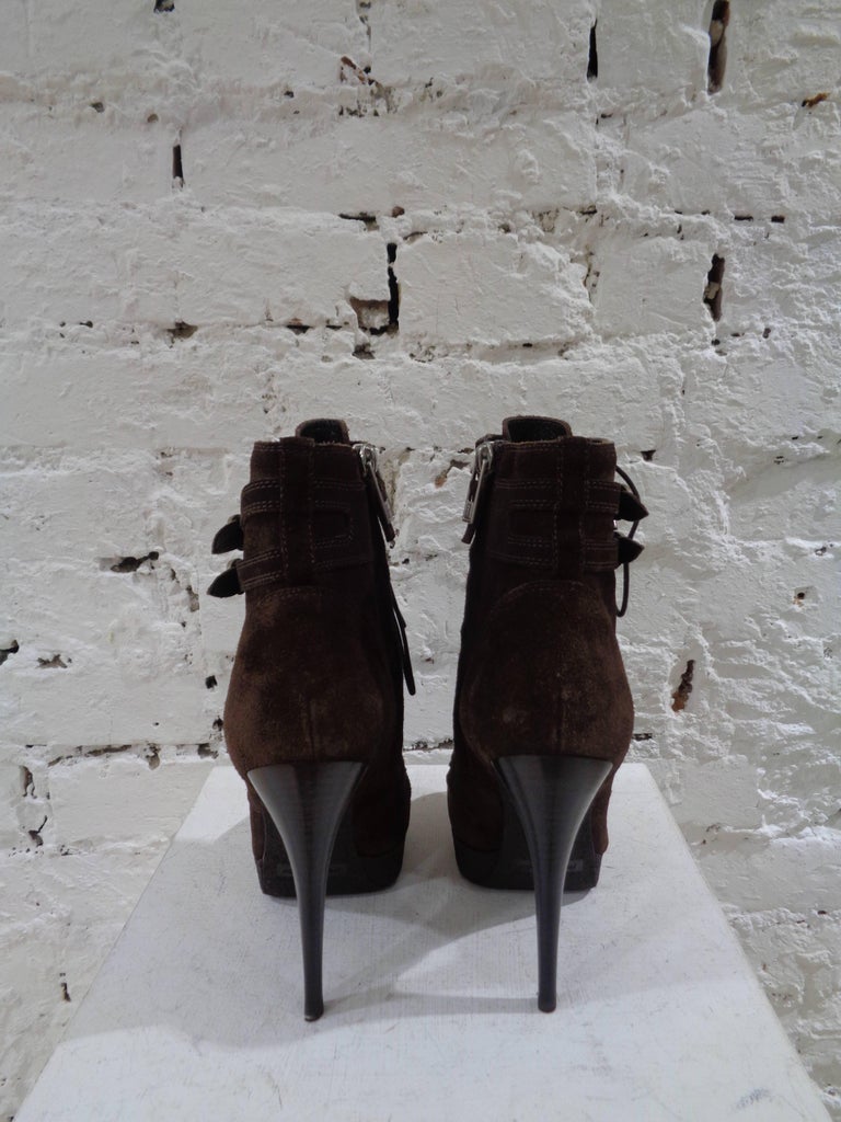 Yves Saint Laurent brown suede boots at 1stDibs | ysl brown suede boots ...