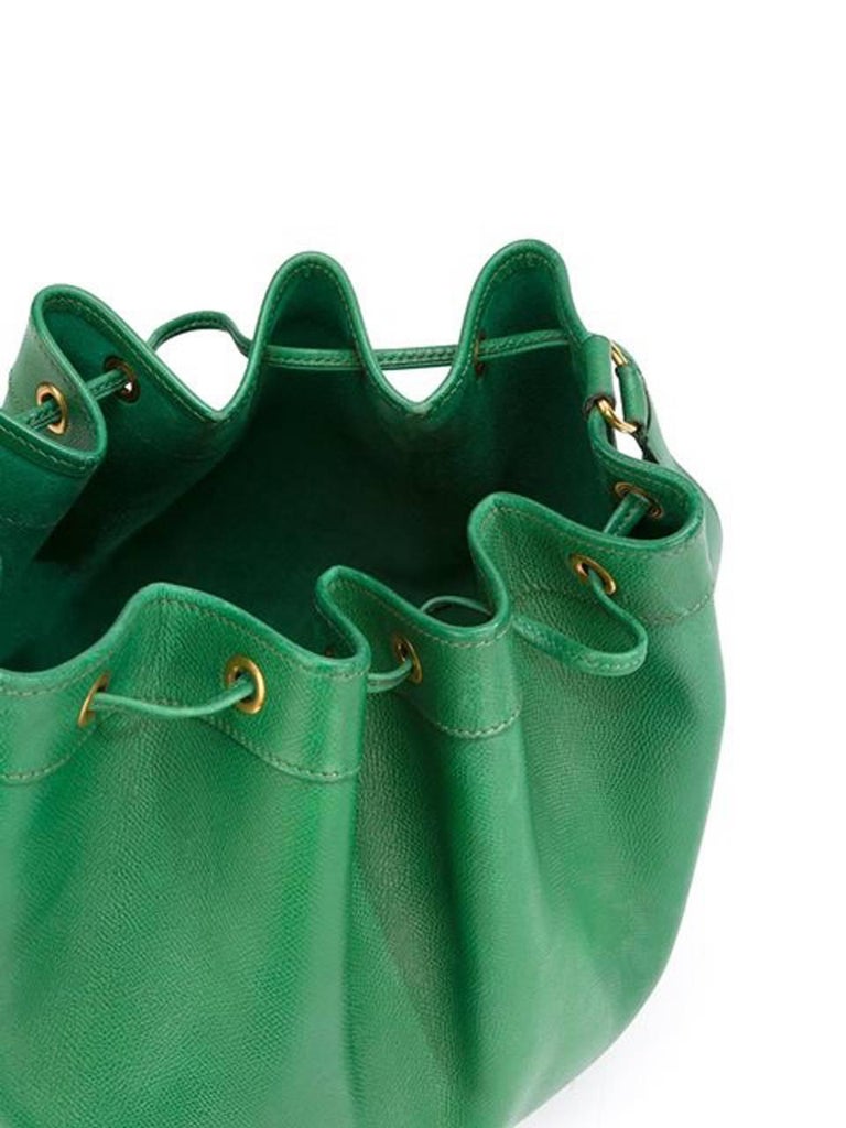 Hermes Green Leather Market Bucket Bag at 1stDibs | hermes bucket bag ...