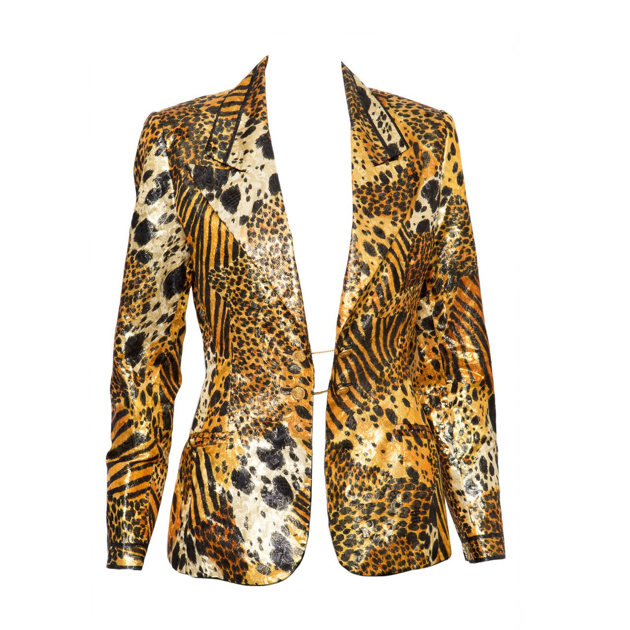 Leonard Lurex Jacquard Animal Print Jacket at 1stDibs