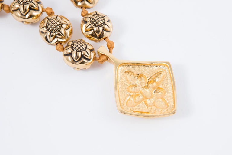 Escada Gold Tone Sautoir Necklace For Sale at 1stDibs