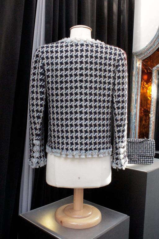 Spring 2005 Chanel Blue and Ecru Tweed Jacket at 1stDibs