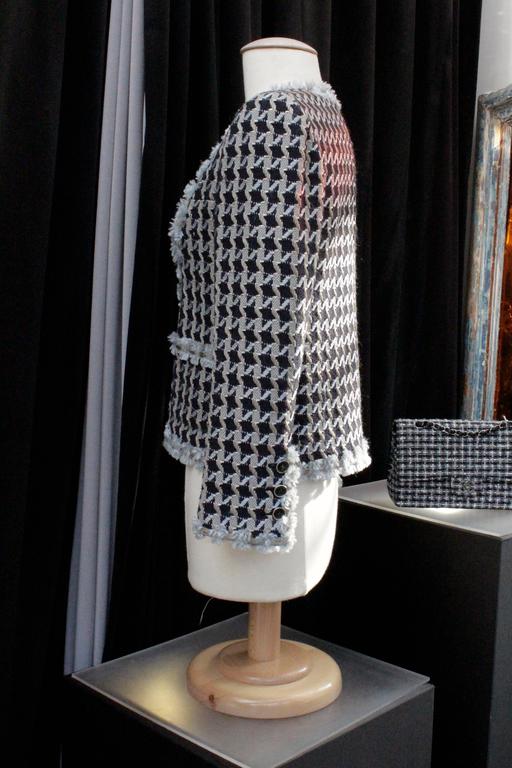 Spring 2005 Chanel Blue and Ecru Tweed Jacket at 1stDibs