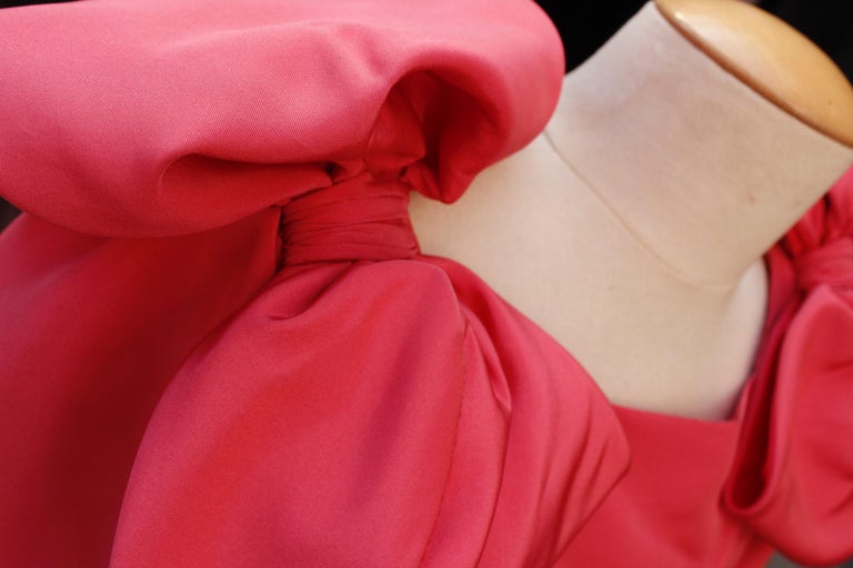Nina Ricci pink silk opera dress with golden embroideries and bows ...