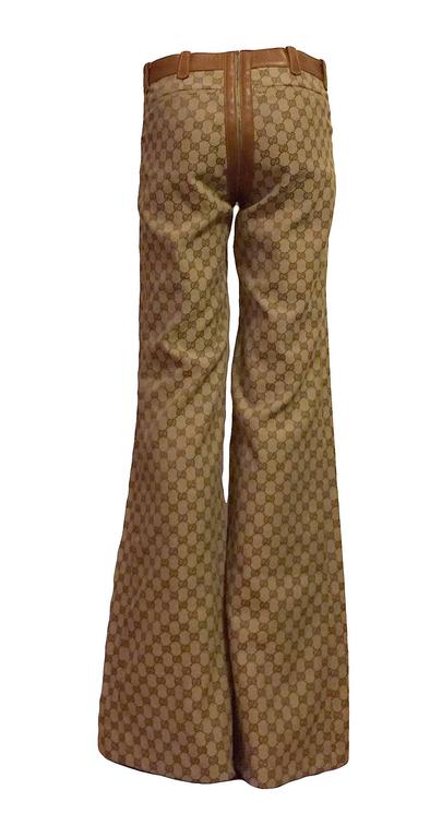 Iconic Gucci Monogram Pants With Leather Trim, 1973 at 1stDibs | gucci ...