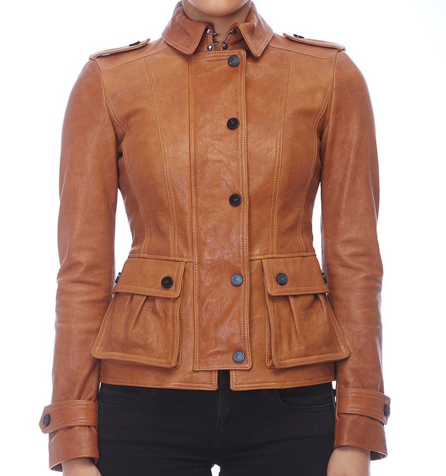 Burberry Leather Jacket at 1stDibs