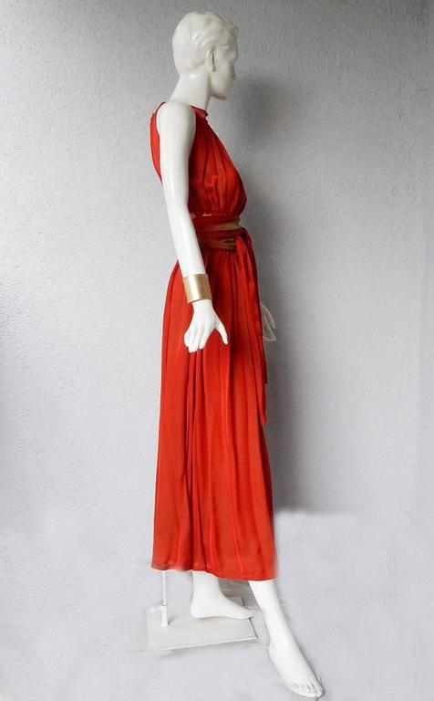Jean Paul Gaultier Diaphanous Cayenne Silk Obi Belt Maxi Dress New at ...