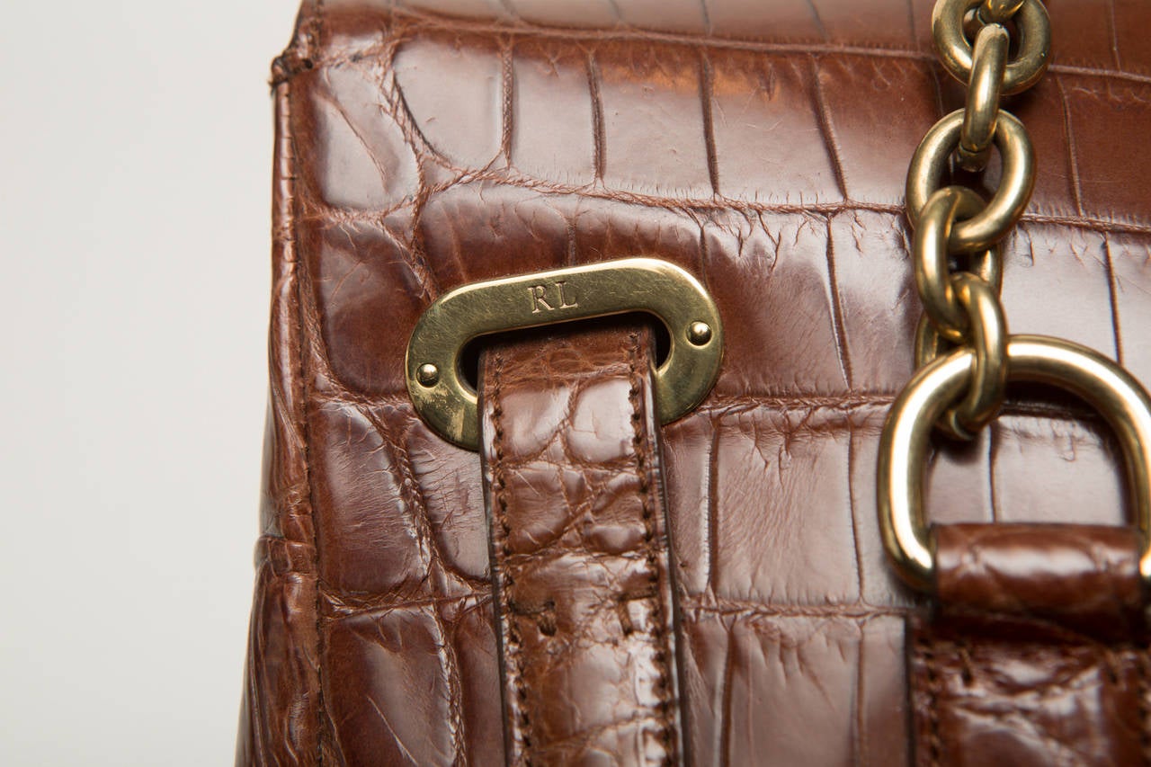 Ralph Lauren Brown Alligator Ricki Bag at 1stdibs