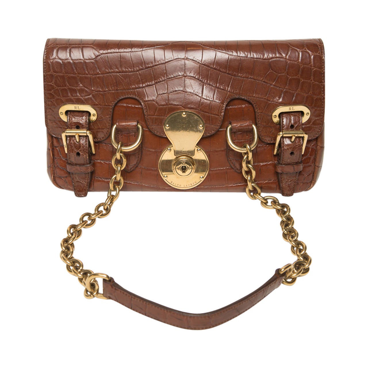 Ralph Lauren Brown Alligator Ricki Bag at 1stDibs