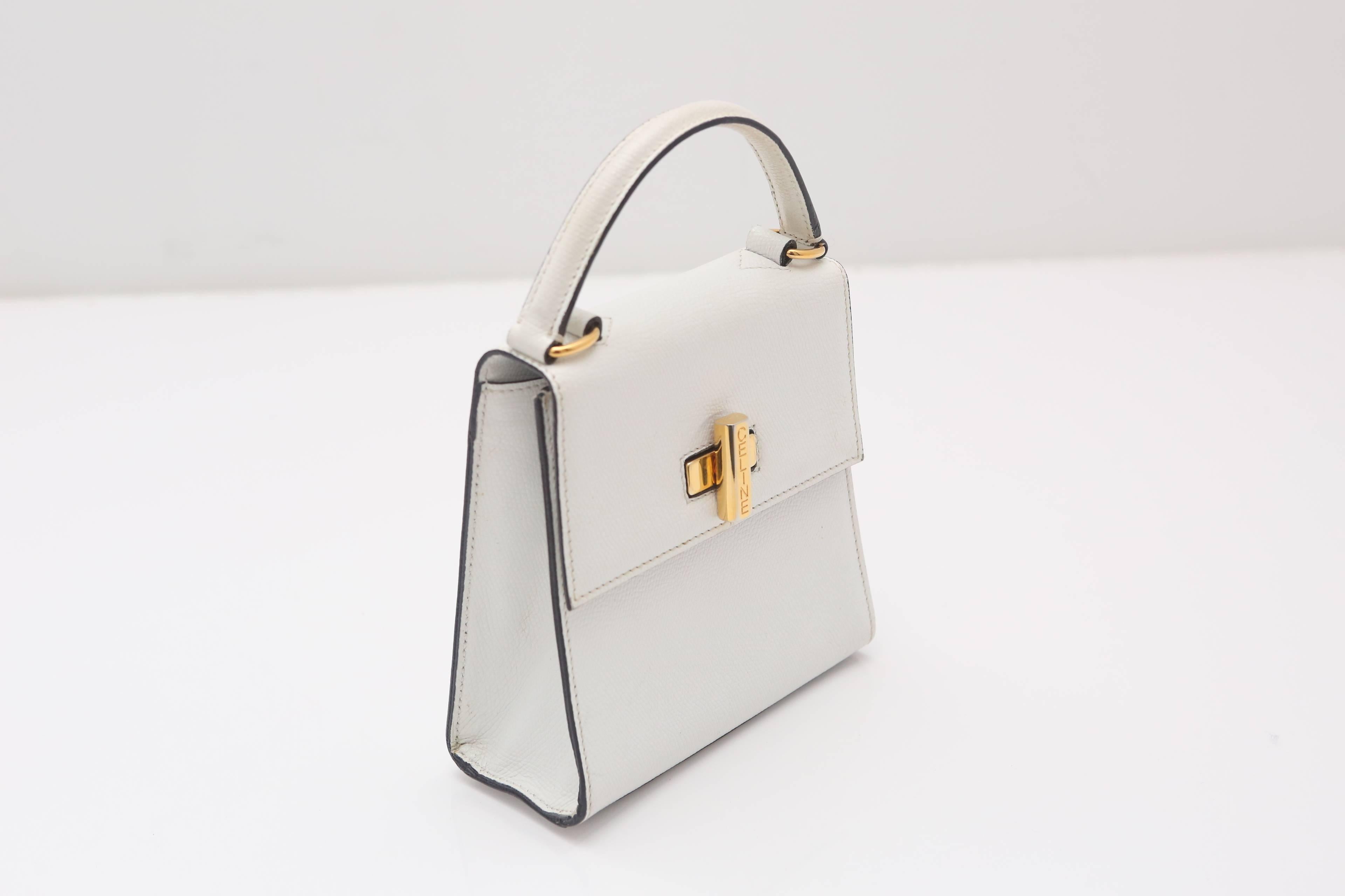 Celine 90s Kelly Style Bag W/ Shoulder Strap at 1stDibs | celine kelly ...