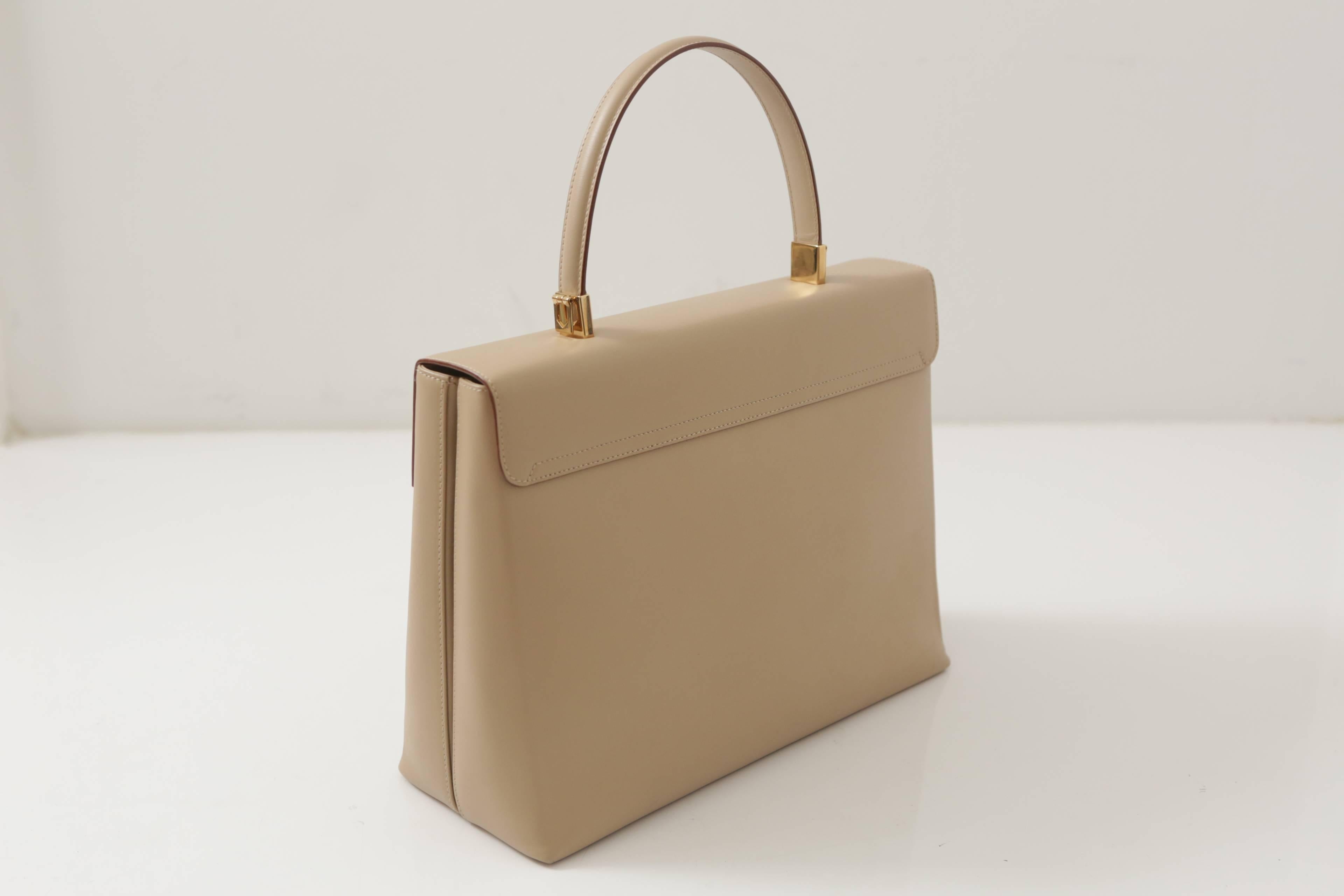 Salvatore Ferragamo Nude "Omega" Logo Handbag For Sale at 1stDibs ...