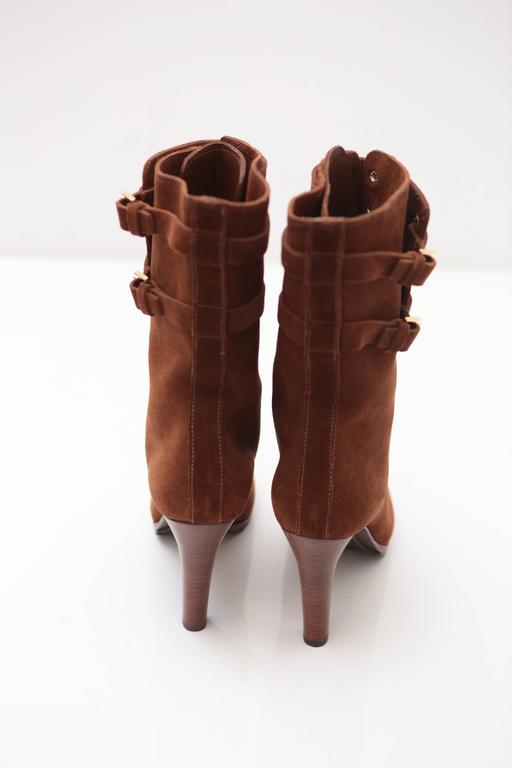 Ralph Lauren Double Buckle Cuff Lace-up Suede Heeled Boot at 1stDibs